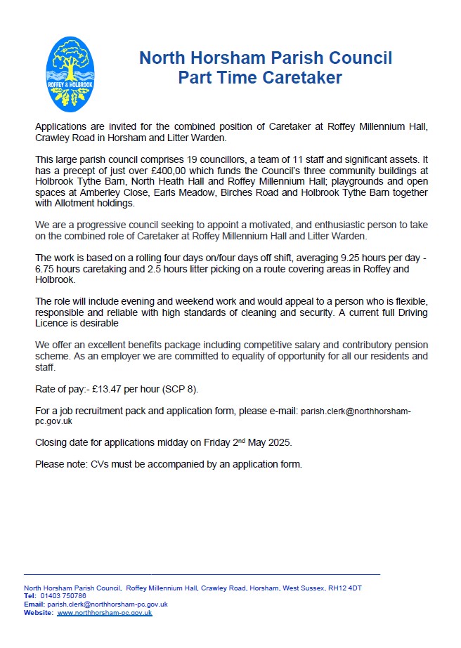 Job Vacancy | North Horsham Parish Council